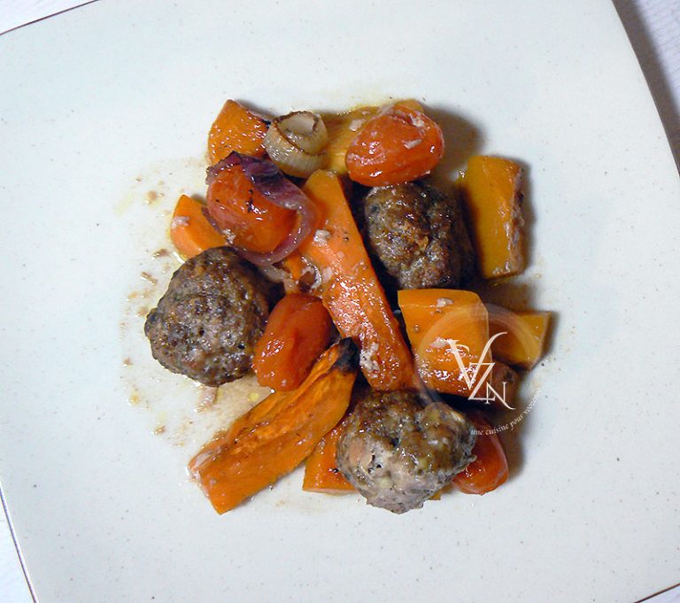 Boulettes de veau, légumes à l’aigre-doux | Cuisine Voozenoo